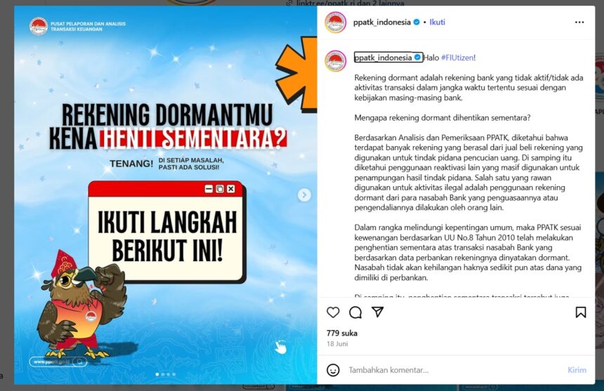 PPATK Akan Blokir Rekening di Atas 3 Bulan Nganggur – Aktual.co.id